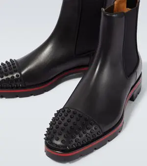 CHRISTIAN LOUBOUTIN Melon Spikes Leather Chelsea Boots