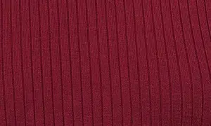 Halogen Short Sleeve Ribbed Mock Neck Sweater - Chianti Red