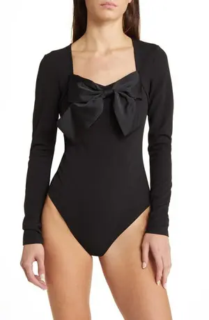 NIKKI LUND Dolly Tie Neck Bodysuit