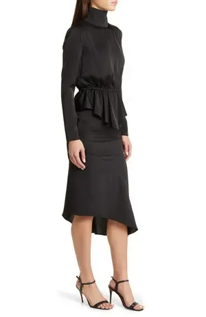 NIKKI LUND Roxy Top And Asymmetric Hem Skirt Set - Black