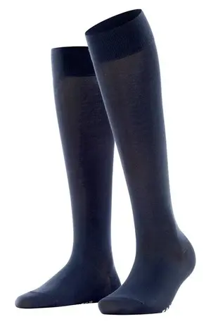 Falke Cotton Touch Knee High Socks - Dark Navy