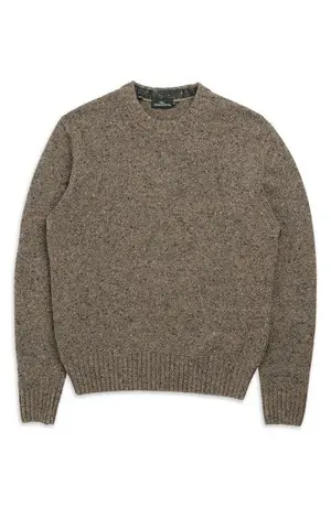 Rodd & Gunn Cox Road Tweed Wool-blend Crewneck Sweater - Gravel