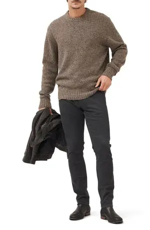 Rodd & Gunn Cox Road Tweed Wool-blend Crewneck Sweater - Gravel