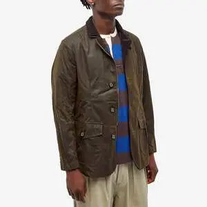 Barbour Lutz Wax Jacket In Olive - 35% Off | Editorialist