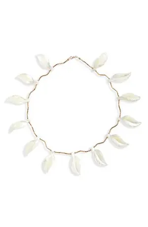 ISSHI Tsuta Ivy Leaf Collar Necklace - Ivory
