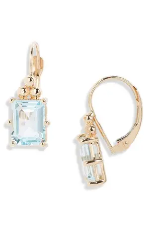 Anzie Cléo Carré Topaz Drop Earrings - Blue