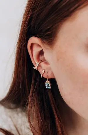 Anzie Cléo Carré Topaz Drop Earrings