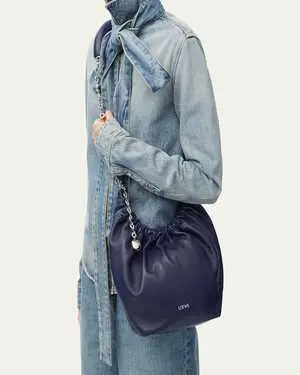 Loewe Squeeze Small Shoulder Bag - Abyss Blue