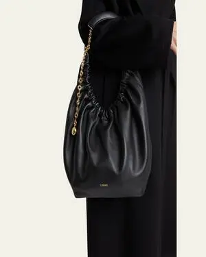 Loewe Squeeze Hobo Bag - Black