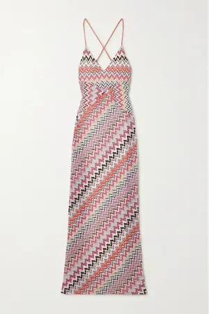 Missoni Striped Metallic Crochet-knit Maxi Dress