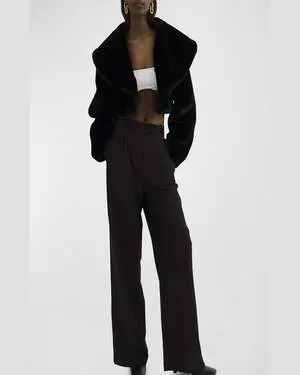 LAMARQUE Danika Cropped Faux Fur Jacket