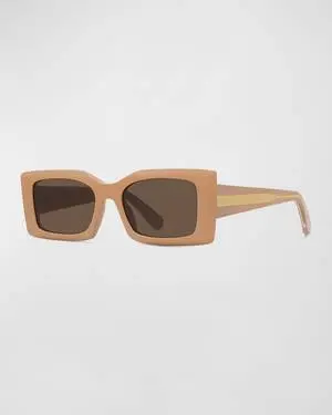 Stella McCartney Stella McCartney Rectangle Sunglasses Shiny Beige Brown