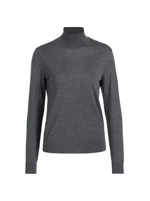 Theory Mockneck Merino Wool Sweater Pestle Melange
