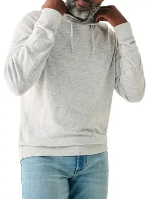 Faherty Brand Sunwashed Cotton Hoodie - Light Grey