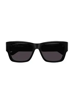 Balenciaga Max 36mm Square Acetate Sunglasses Black