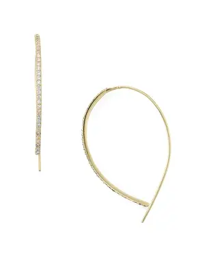 Aqua Sterling Threader Hoop Earrings - Gold