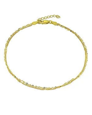 Aqua Double Chain Anklet - Gold