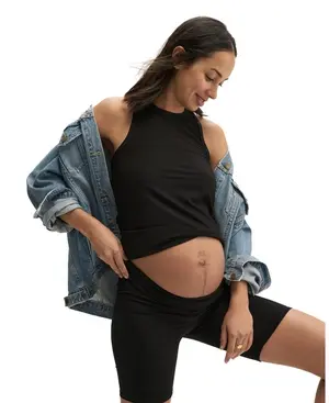 Hatch Collection Maternity Over-the-bump Bike Shorts - Black