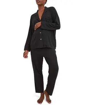Hatch Collection Ultra Soft Maternity Jersey Pj 1- Set - Black