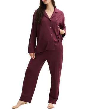 Hatch Collection Ultra Soft Maternity Jersey Pj 1- Set - Port