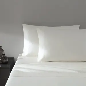 Vera Wang Solid Cvc Sateen Sheet Set - Natural