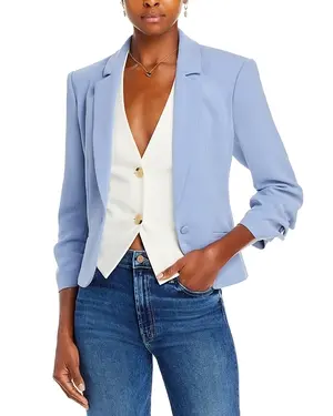Cinq À Sept Le Petit Khloe Cropped Blazer Stonewash