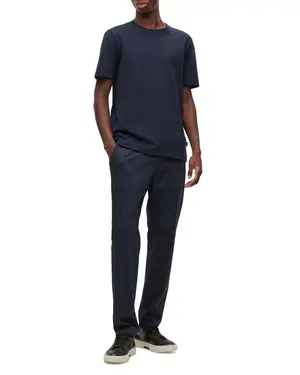 BOSS Tiburt Regular Fit Textured Short Sleeve Tee - Dark Blue