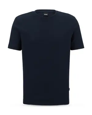BOSS Tiburt Regular Fit Textured Short Sleeve Tee - Dark Blue