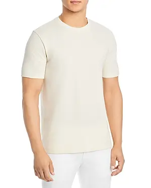 BOSS Tiburt Regular Fit Textured Short Sleeve Tee Open White