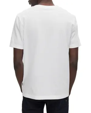 BOSS Tiburt Regular Fit Textured Short Sleeve Tee - White