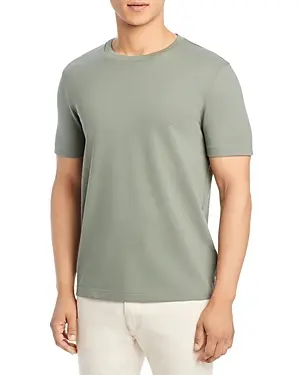 BOSS Tiburt Regular Fit Textured Short Sleeve Tee Open Green