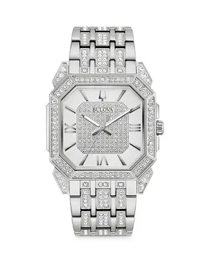 Bulova Crystal 40mm Watch - Silver