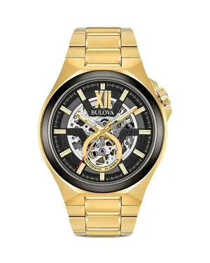 Bulova Maquina 46mm Watch - Black/gold