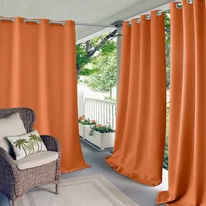 ELRENE HOME FASHIONS Connor Solid Indoor/outdoor Curtain Panel, 52 X 84 - Orange