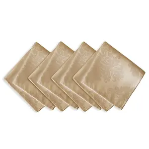 ELRENE HOME FASHIONS Barcelona Jacquard Damask Napkins, Set Of 4 - Beige