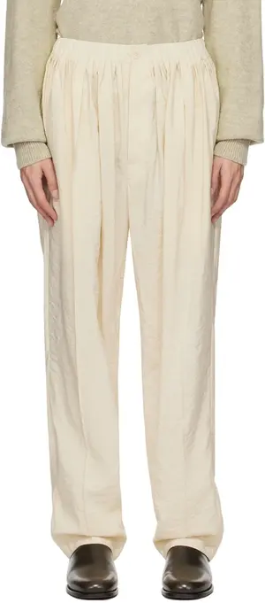 LEMAIRE LEMAIRE Off-White Relaxed Trousers - Wh054 Ecru