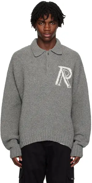 REPRESENT Represent Gray Initial Polo Grey
