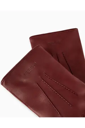 Giorgio Armani Giorgio Armani Nappa-Leather Gloves Red