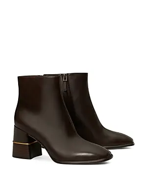 Tory Burch Embellished High Heel Ankle Boots Chocolate