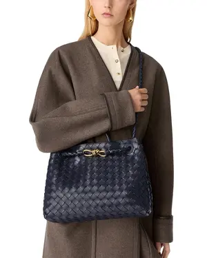 Bottega Veneta Medium Andiamo Shoulder Bag - Midnight