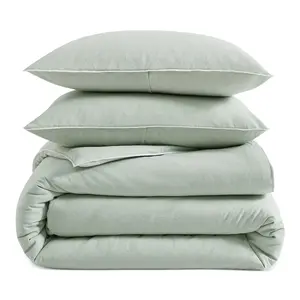 Dkny Pure Washed -blend Duvet Set, Full/queen - Sage