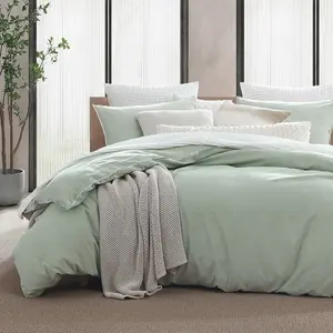 Dkny Pure Washed -blend Duvet Set, Full/queen - Sage