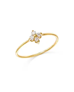 Zoe Chicco 14k Yellow Diamond Flower Ring - Gold
