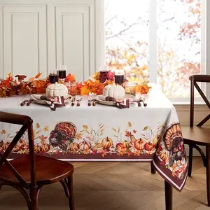 ELRENE HOME FASHIONS Autumn Heritage Turkey Engineered Tablecloth, 60 X 120 - Multi