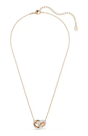 SWAROVSKI Dextera Interlink Pendant Necklace - Rose Gold/white