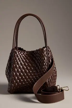 Anthropologie Hollace Woven Mini Tote - Chocolate