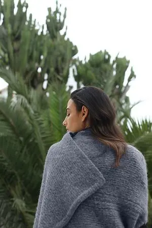 TERRAIN Heathered Alpaca Shawl Blue