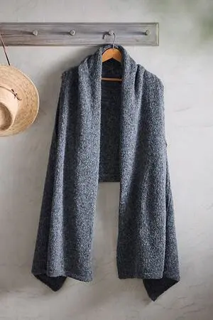 TERRAIN Heathered Alpaca Shawl Grey
