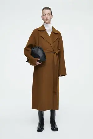 Cos Belted Double-faced Wool Coat