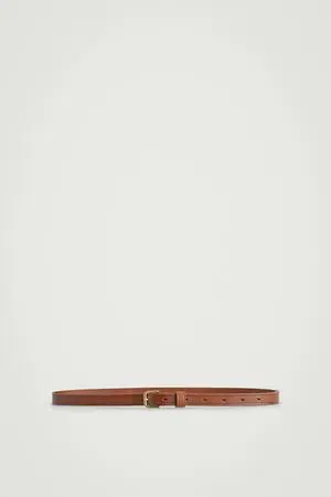Cos Slim Leather Belt - Yellow